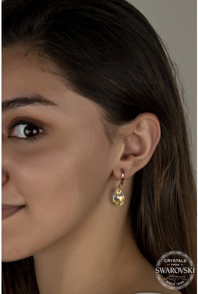 Union Takı Union Swarovski Crystal Kadın Parlak Damla Rose Gümüş Küpe Union Takı Union Swarovski Crystal Kadın Parlak Damla Rose Gümüş Küpe