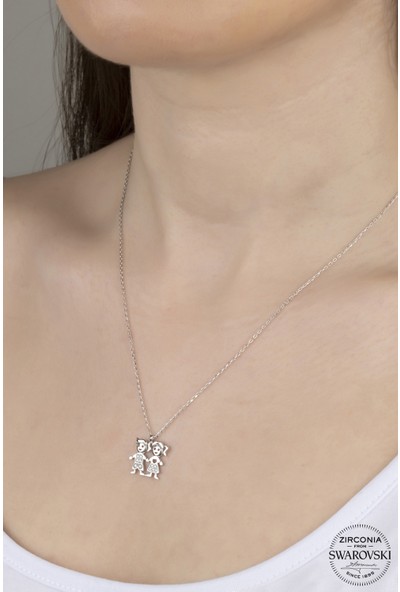 Union Takı Union Swarovski Zirconia Kadın Çocuklarım Gümüş Kolye Union Takı Union Swarovski Zirconia Kadın Çocuklarım Gümüş Kolye