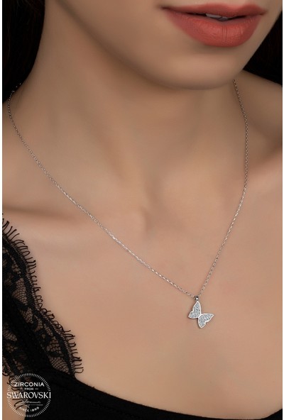 Union Takı Union Swarovski Zirconia Kadın Kelebek Gümüş Kolye Union Takı Union Swarovski Zirconia Kadın Kelebek Gümüş Kolye