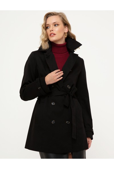 Pierre Cardin Siyah Standart Fit Trençkot 50215679-VR046