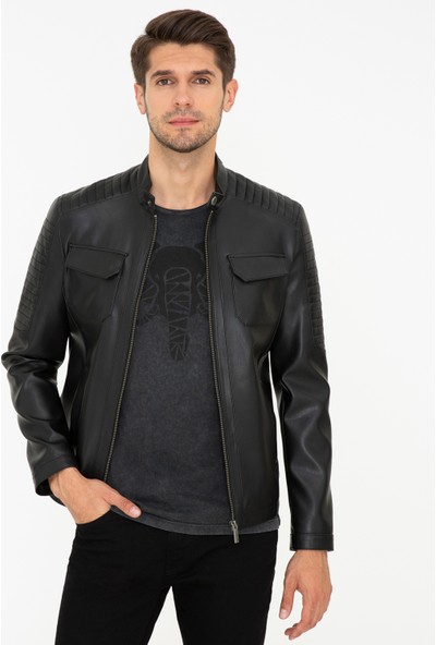 Pierre Cardin Siyah Standart Fit Deri Mont 50250403-001