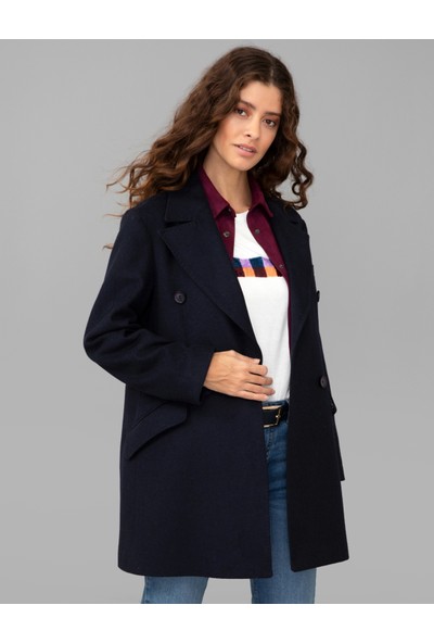 Pierre Cardin Lacivert Standart Fit Kaban Kaşe 50244935-VR033 Pierre Cardin Lacivert Standart Fit Kaban Kaşe 50244935-VR033