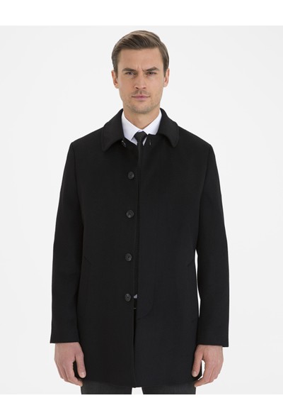 Pierre Cardin Siyah Slim Fit Kaban Kaşe 50230235-VR046