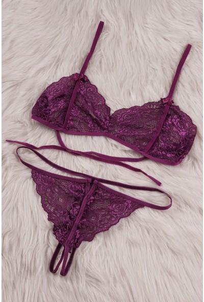 Eminna Dantel Sütyen Külot Takımı Fantazi Giyim