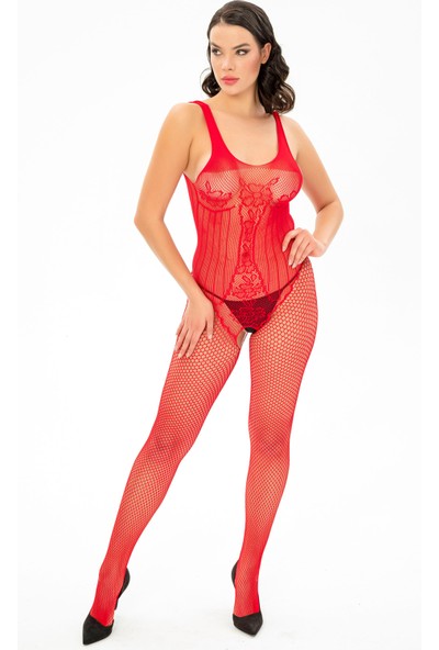 Eminna File Lazer Kesim Vücut Çorabı Fantazi Giyim Eminna File Lazer Kesim Vücut Çorabı Fantazi Giyim