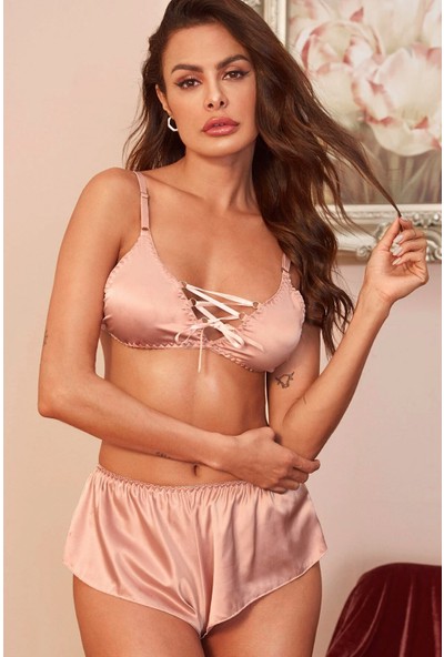 Eminna Kadın Gecelik Şort Sütyen Takım Eminna Kadın Gecelik Şort Sütyen Takım
