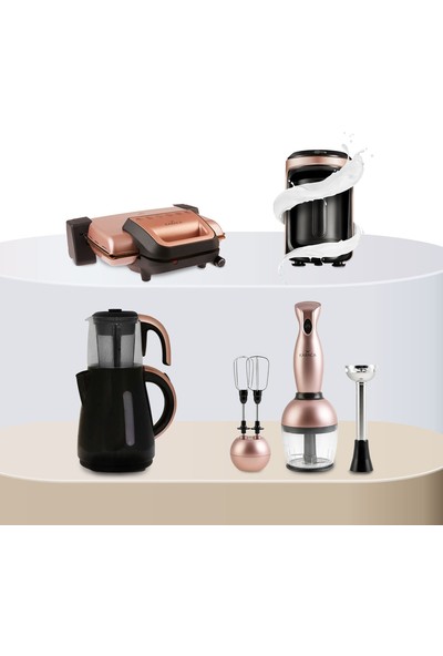 Karaca Gurme Evlilik Paketi Tost Makinesi, Kahve Makinesi, Çay Makinesi, Blender Set Karaca Gurme Evlilik Paketi Tost Makinesi, Kahve Makinesi, Çay Makinesi, Blender Set