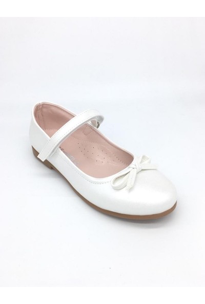 Sweety Sedefli Beyaz Kız Çocuk Babet