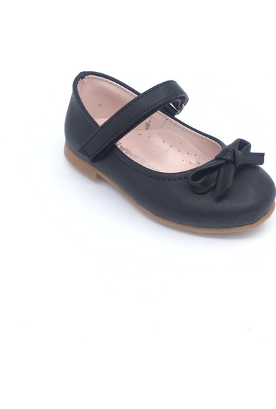 Sweety Siyah Fiyonk Detaylı Kız Çocuk Babet Sweety Siyah Fiyonk Detaylı Kız Çocuk Babet