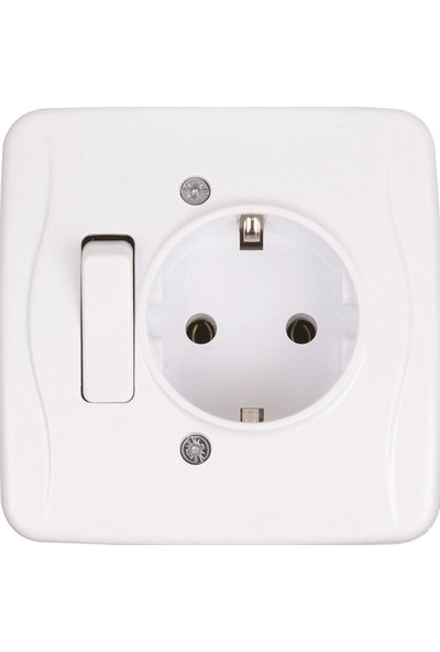Far Sıva Altı Anahtarlı Topraklı Priz Far Sıva Altı Anahtarlı Topraklı Priz
