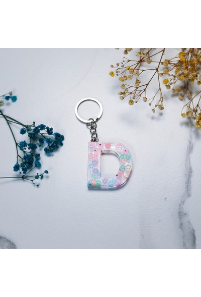 Hill Moda D Harfi Epoksi Anahtarlık