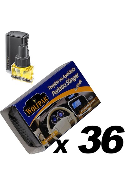 Wolfpar Torpido Parlatıcı Sünger(36 Adet)+Areon Araç Klima Kokusu