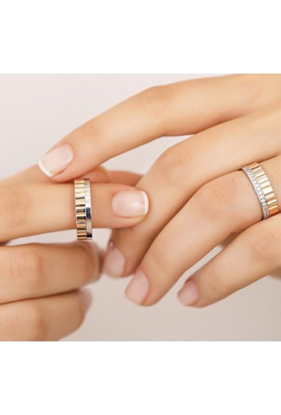 Alyans Star Rolex 925 Ayar Gümüş Çift Alyans Alyans Star Rolex 925 Ayar Gümüş Çift Alyans