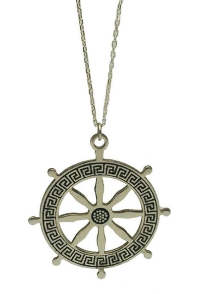 Butik Gümüş Gemi Dümeni Gümüş Kolye (BG-KLY-033)