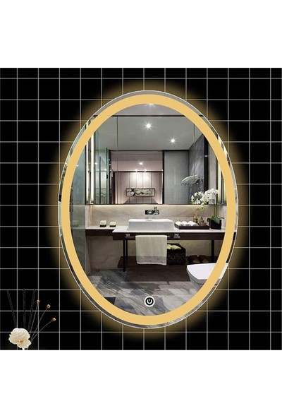 Global Led Mirror 50X70 cm Kumlamalı Dokunmatik Tuşlu Ledli Elips Ayna Duvar Salon Banyo Wc Ofis Yatak Odası Boy Ledli Ayna Global Led Mirror 50X70 cm Kumlamalı Dokunmatik Tuşlu Ledli Elips Ayna Duvar Salon Banyo Wc Ofis Yatak Odası Boy Ledli Ayna