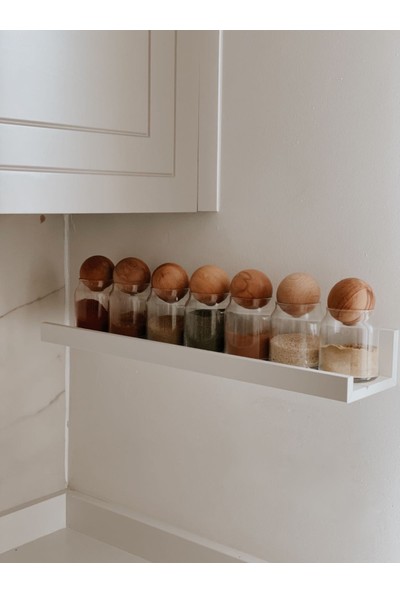 Dekorz Dükkan 6'lı Top Kapaklı Cam Kavanoz Baharatlık Seti