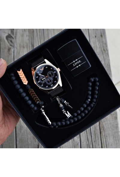 Deepwell Erkek Kol Saati Kişiye Özel Tesbih Çakmak Bileklik Seti Deepwell Erkek Kol Saati Kişiye Özel Tesbih Çakmak Bileklik Seti