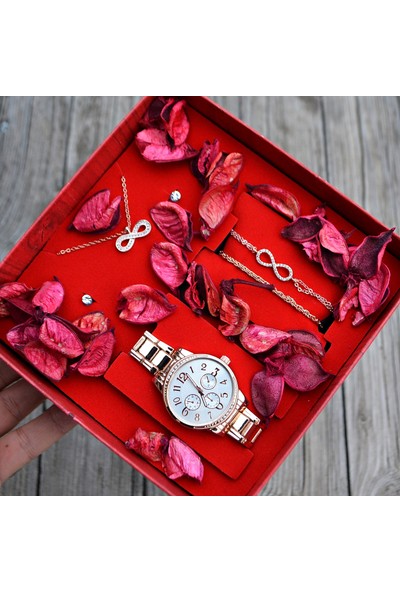 Deepwell Kadın Kol Saati Bileklik Kolye Küpe Seti Deepwell Kadın Kol Saati Bileklik Kolye Küpe Seti