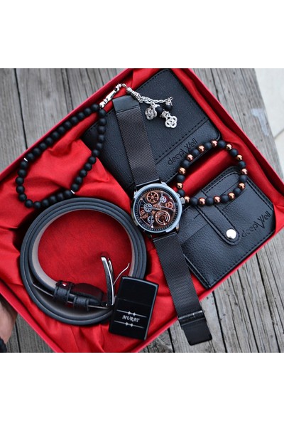 Deepwell Erkek Kol Saati Bileklik Kişiye Özel Çakmak Tesbih Kemer Cüzdan Seti Deepwell Erkek Kol Saati Bileklik Kişiye Özel Çakmak Tesbih Kemer Cüzdan Seti