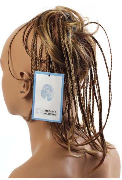 AYTUĞ PERUK Sarı Röfleli Lastikli Topuz Saçı - Ince Örgülü Saç Aksesuarı - RBP614-P12C.30B AYTUĞ PERUK Sarı Röfleli Lastikli Topuz Saçı - Ince Örgülü Saç Aksesuarı - RBP614-P12C.30B