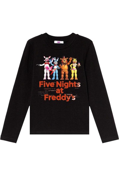 TakeTshirt Five Nights At Freddys Uzun Kol Çocuk Tişört Fnaf Siyah TakeTshirt Five Nights At Freddys Uzun Kol Çocuk Tişört Fnaf Siyah