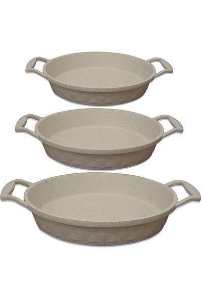 Essenso Beyaz Kabartmalı Sahan Set 18-20-22CM Essenso Beyaz Kabartmalı Sahan Set 18-20-22CM