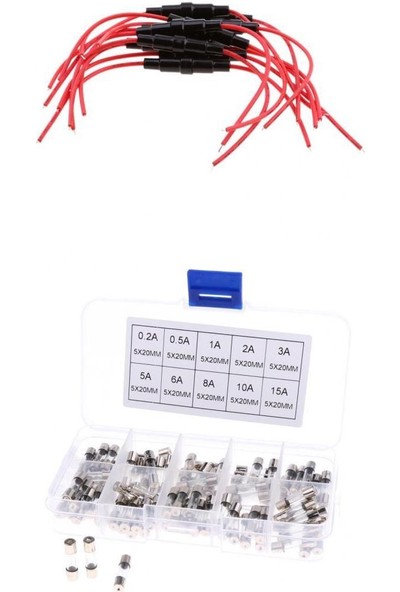 Blesiya 10PCS Fuse Tutucu Kutusu Kiti In-Line Vida Tipi 100PCS Cam Tüp Sigortalar Kiti (Yurt Dışından)