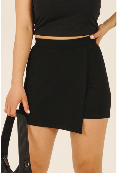 Bireysa Şort Etek Siyah Kapaklı