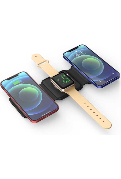 ZORE Apple, Airpods, Apple Watch, Android Uyumlu Kablosuz Şarj Standı Wiwu Power Air M6 3 In 1 ZORE Apple, Airpods, Apple Watch, Android Uyumlu Kablosuz Şarj Standı Wiwu Power Air M6 3 In 1