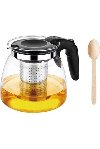 Bernam 1250 ml Süzgeçli French Press Cam Demlik Kaşık Hediyeli