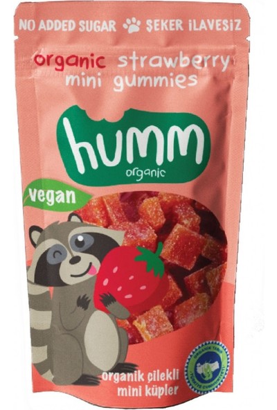 Humm Organic Çilekli Vegan Mini Küpler Humm Organic Çilekli Vegan Mini Küpler