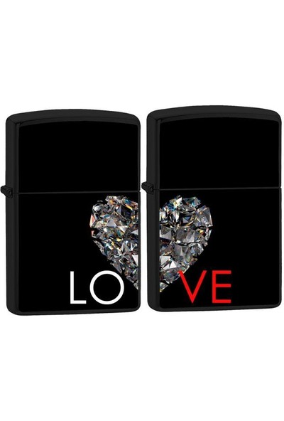 Noon Collection Noon Sevgililer Günü Baskılı Siyah Çakmak NN6246-02