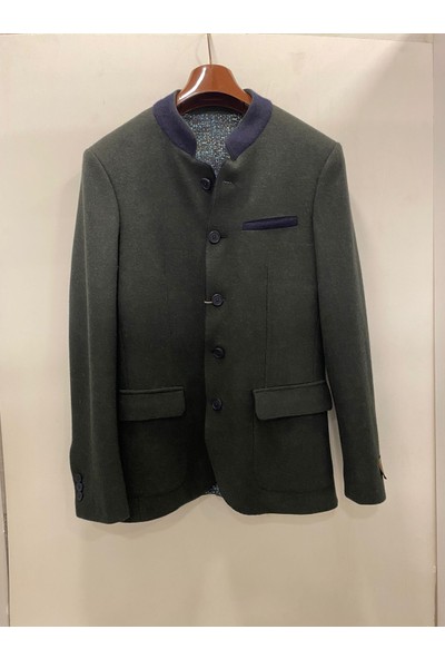 SİR 1967 Sir Haki Dik Yaka Slimfit Astarlı Erker Tek Ceket SİR 1967 Sir Haki Dik Yaka Slimfit Astarlı Erker Tek Ceket