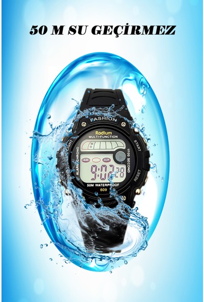 Rodium Su Geçirmez Işıklı Çocuk Kol Saati