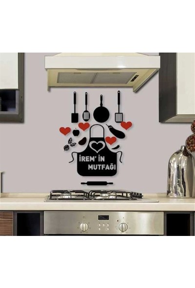 Mobgift Kişiye Özel Mutfak Önlüğü Mutfak Süsü Pleksi (Siyah)