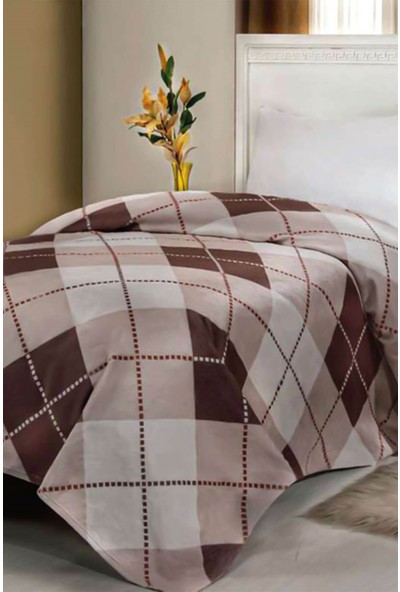 Depomaxx Tek Kişilik 150X200 Baskılı Kahverengi - Bej Battaniye