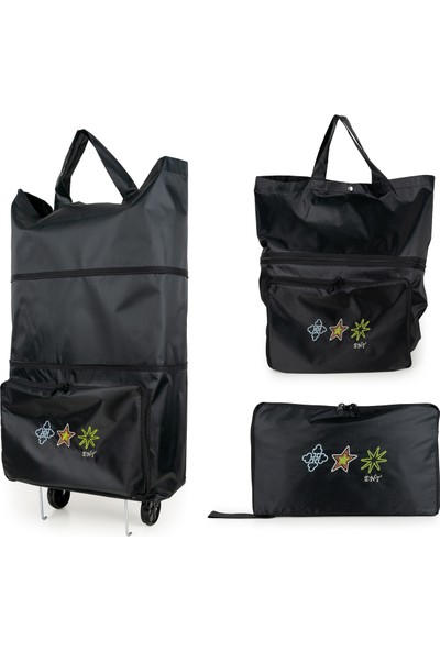 Entrklm Fonksiyonel Büyük Boy 2 Tekerlekli Çarşı Pazar Alışveriş Çantası Entrklm Fonksiyonel Büyük Boy 2 Tekerlekli Çarşı Pazar Alışveriş Çantası