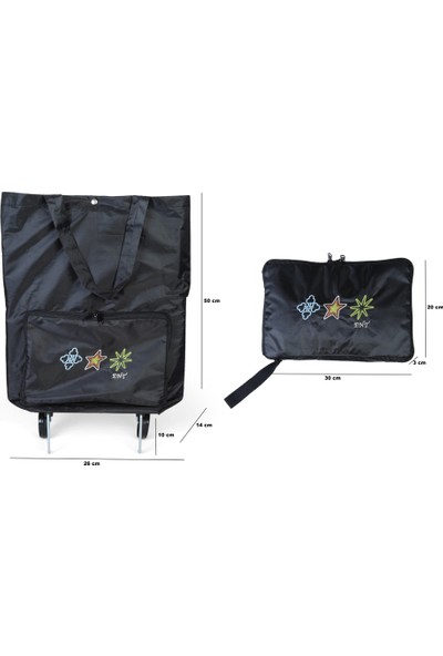 Entrklm Fonksiyonel Orta Boy 2 Tekerlekli Çarşı Pazar Alışveriş Çantası Siyah Entrklm Fonksiyonel Orta Boy 2 Tekerlekli Çarşı Pazar Alışveriş Çantası Siyah