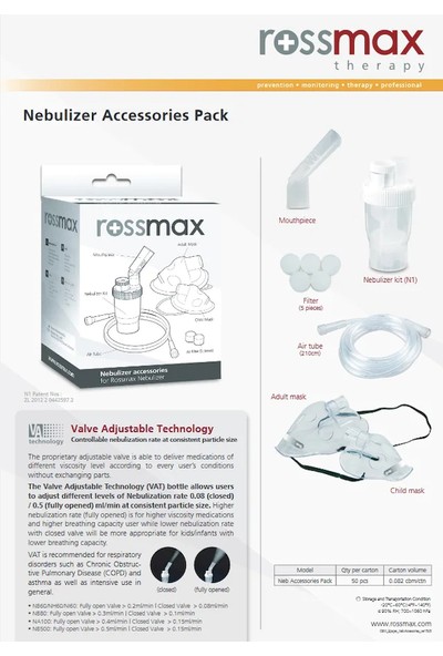 Rossmax Nebulizatör Maskesi ve Seti