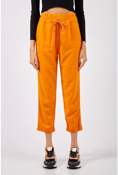 Coral Grogren Bağcıklı Pantolon Oranj