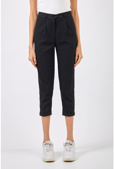 Coral Double Paça Yırtmaçlı Pantolon Siyah