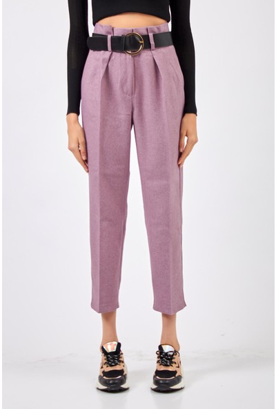 Coral Kemerli Pantolon Lila