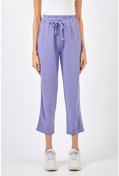 Coral Grogren Bağcıklı Pantolon Lila