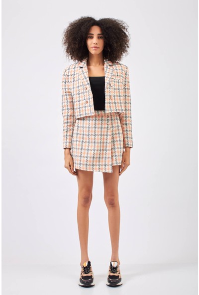 Coral Ceket Şort Takım Oranj