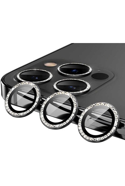 Apple iPhone 13 Pro Max Cl-06 Kamera Lens Koruyucu Renk Siyah