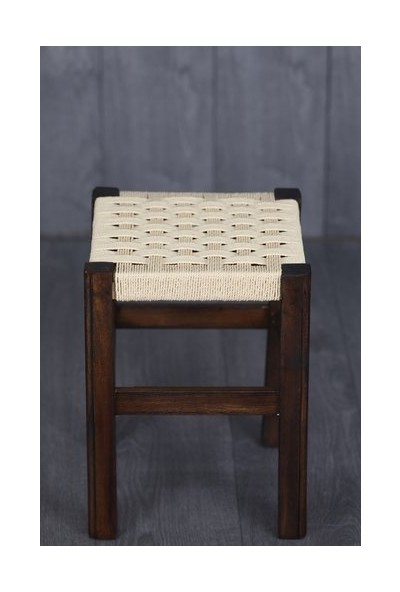 Yörük Ticaret Ahşap Hasır Örgü Tabure 33 cm
