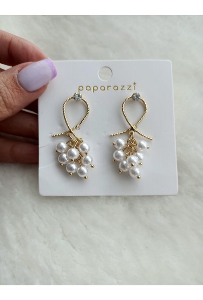 Paparazzi Incili Çelik Ithal Küpe