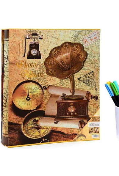 Sara SAR21 Fotoğraf Albümü 10X15CM 600 Lük Gramafon Desenli Kutulu Sara SAR21 Fotoğraf Albümü 10X15CM 600 Lük Gramafon Desenli Kutulu