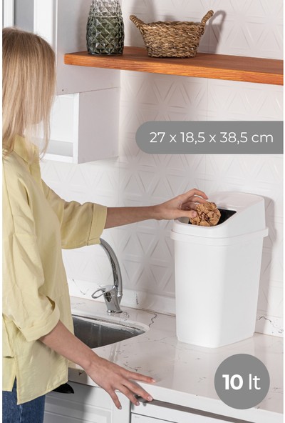 Vienev Binny Çöp Kovası 10 Litre Beyaz