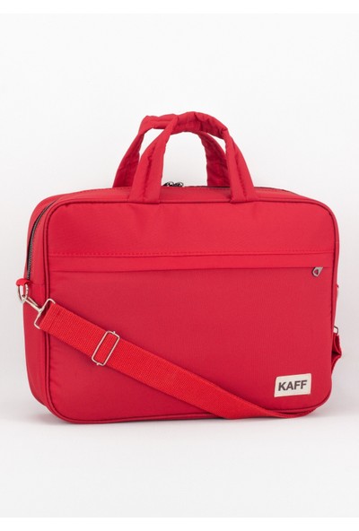 Kaff Oxford Su Geçirmez Kumaş Omuz Askılı - Tutma Saplı 15.6 '' Koyukırmızı Laptop ve Evrak Çantası